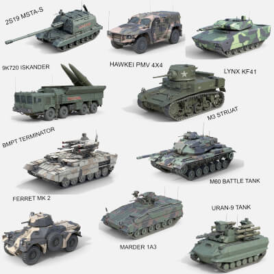 10 Military Vehicles Collection V13 - 3D Model by 3dstudio