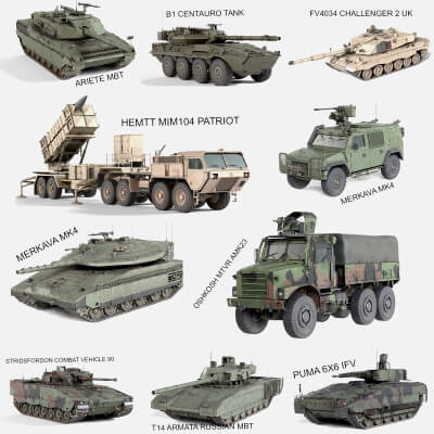 10 Military Vehicles Collection V4 - 3D Model by 3dstudio