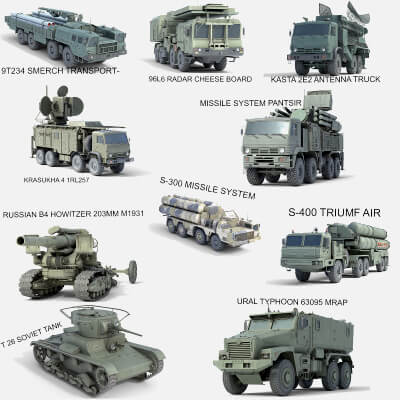 10 Military Vehicles Collection V8 - 3D Model by 3dstudio