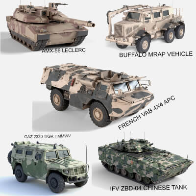 5 Military Vehicles Collection V11 - 3D Model by 3dstudio