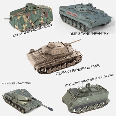 5 Military Vehicles Collection V13 - 3D Model by 3dstudio