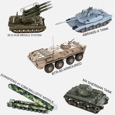 5 Military Vehicles Collection V15 - 3D Model by 3dstudio
