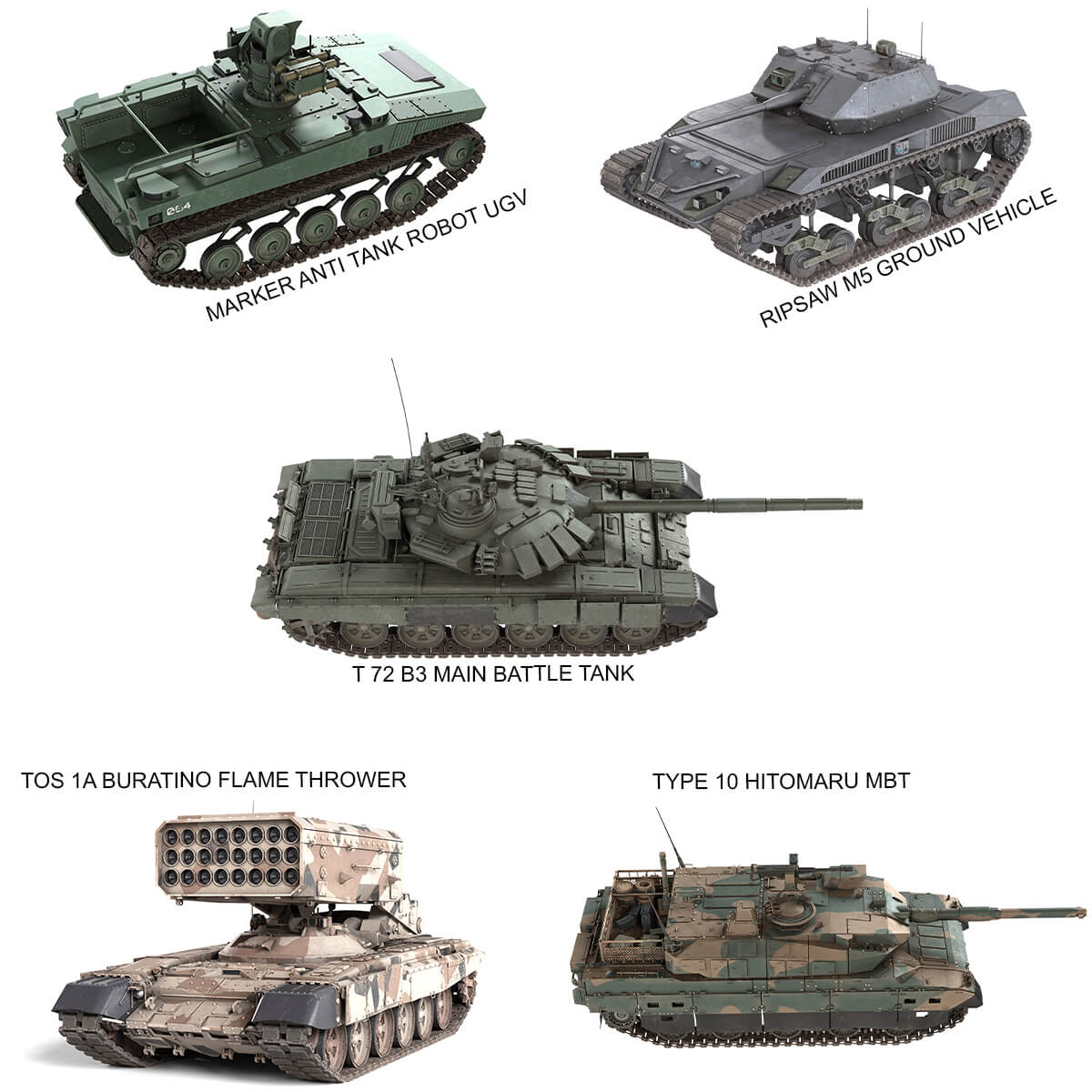 5 Military Vehicles Collection V16 - 3D Model by 3dstudio