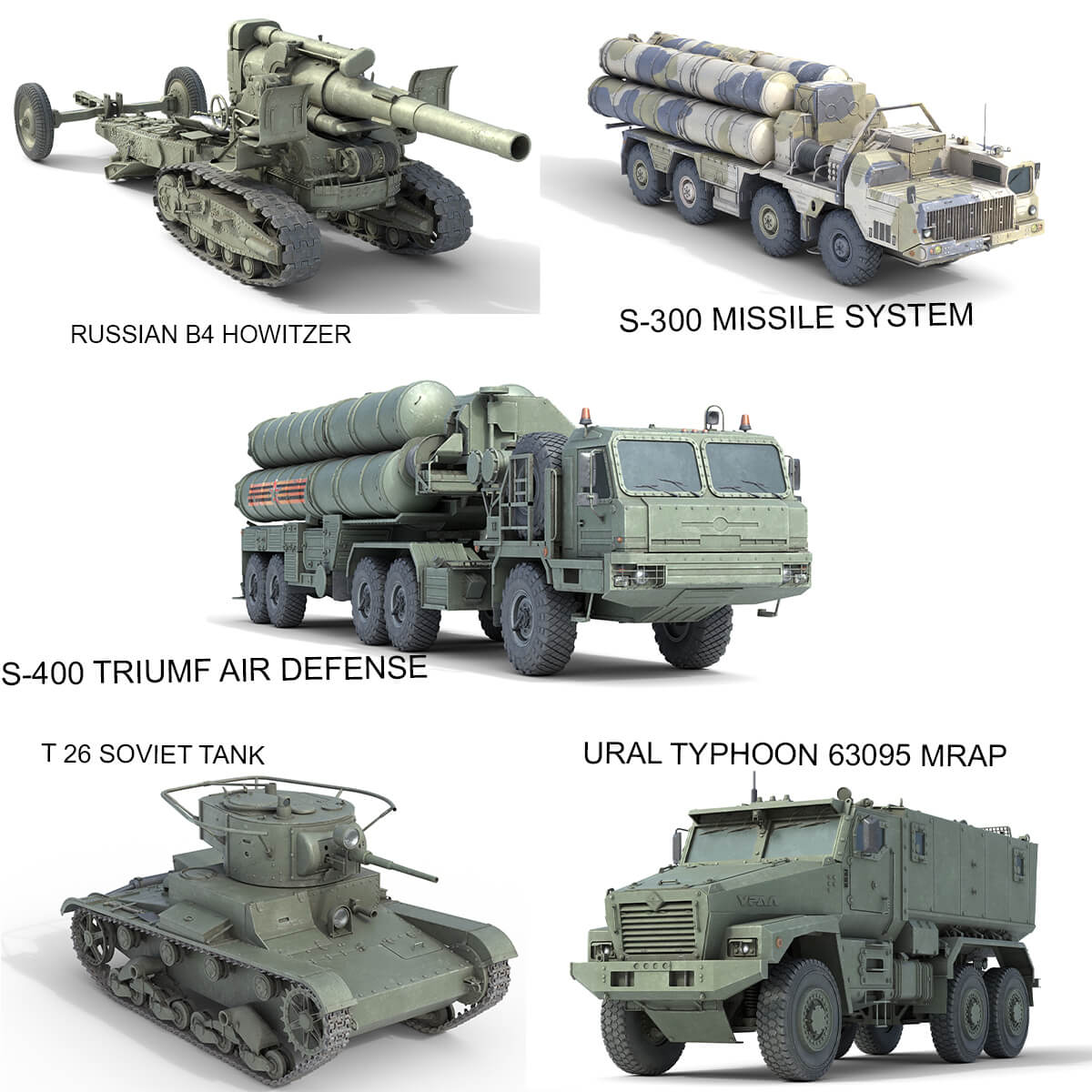 5 Military Vehicles Collection V18 - 3D Model by 3dstudio