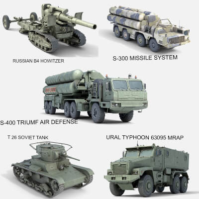5 Military Vehicles Collection V18 - 3D Model by 3dstudio