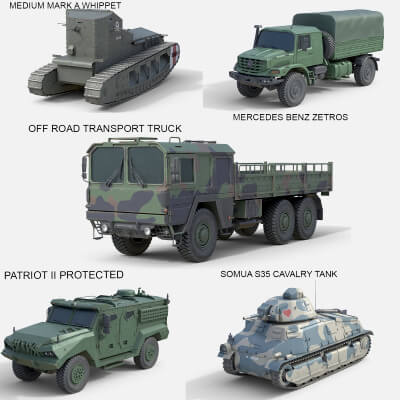 5 Military Vehicles Collection V30 - 3D Model by 3dstudio