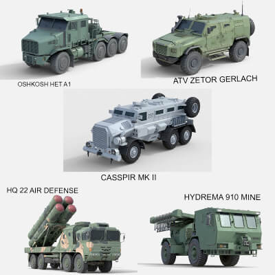 5 Military Vehicles Collection V31 - 3D Model by 3dstudio