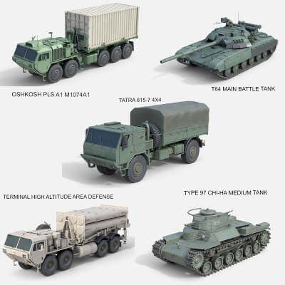 5 Military Vehicles Collection V32 - 3D Model by 3dstudio