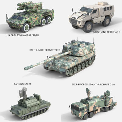 5 Military Vehicles Collection V40 - 3D Model by 3dstudio