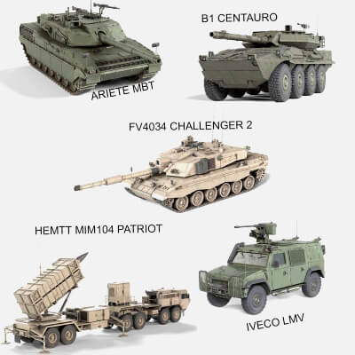 5 Military Vehicles Collection V9 - 3D Model by 3dstudio