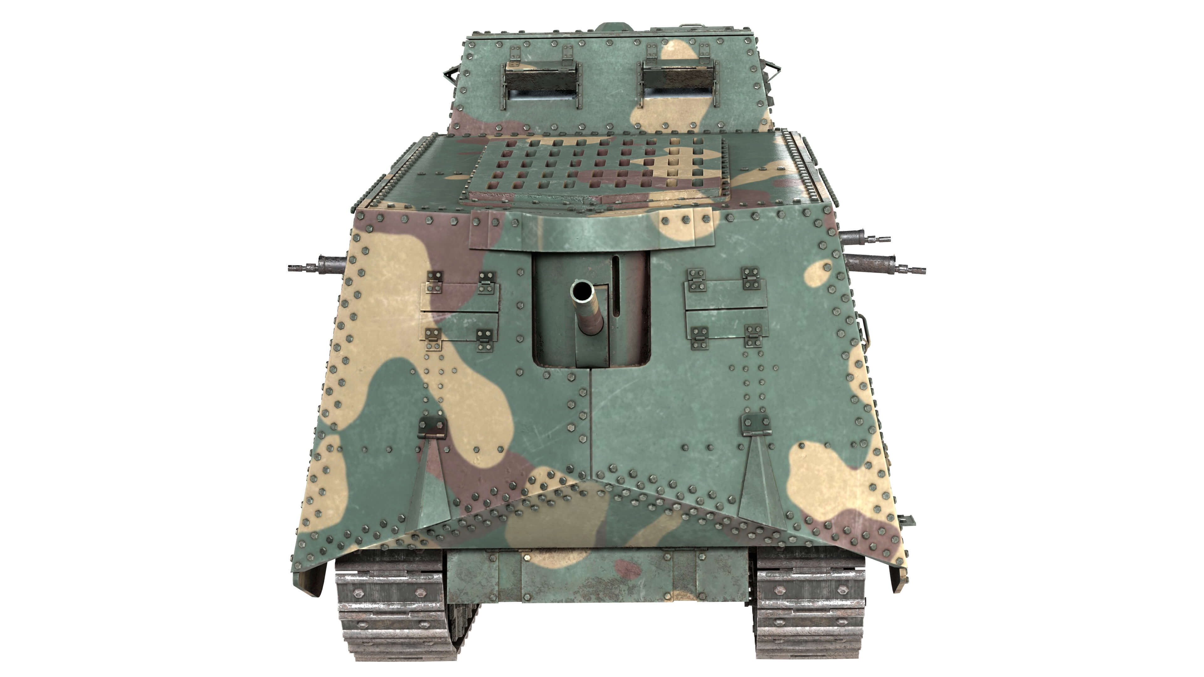 A7V Sturmpanzerwagen Heavy Tank - 3D Model by 3dstudio
