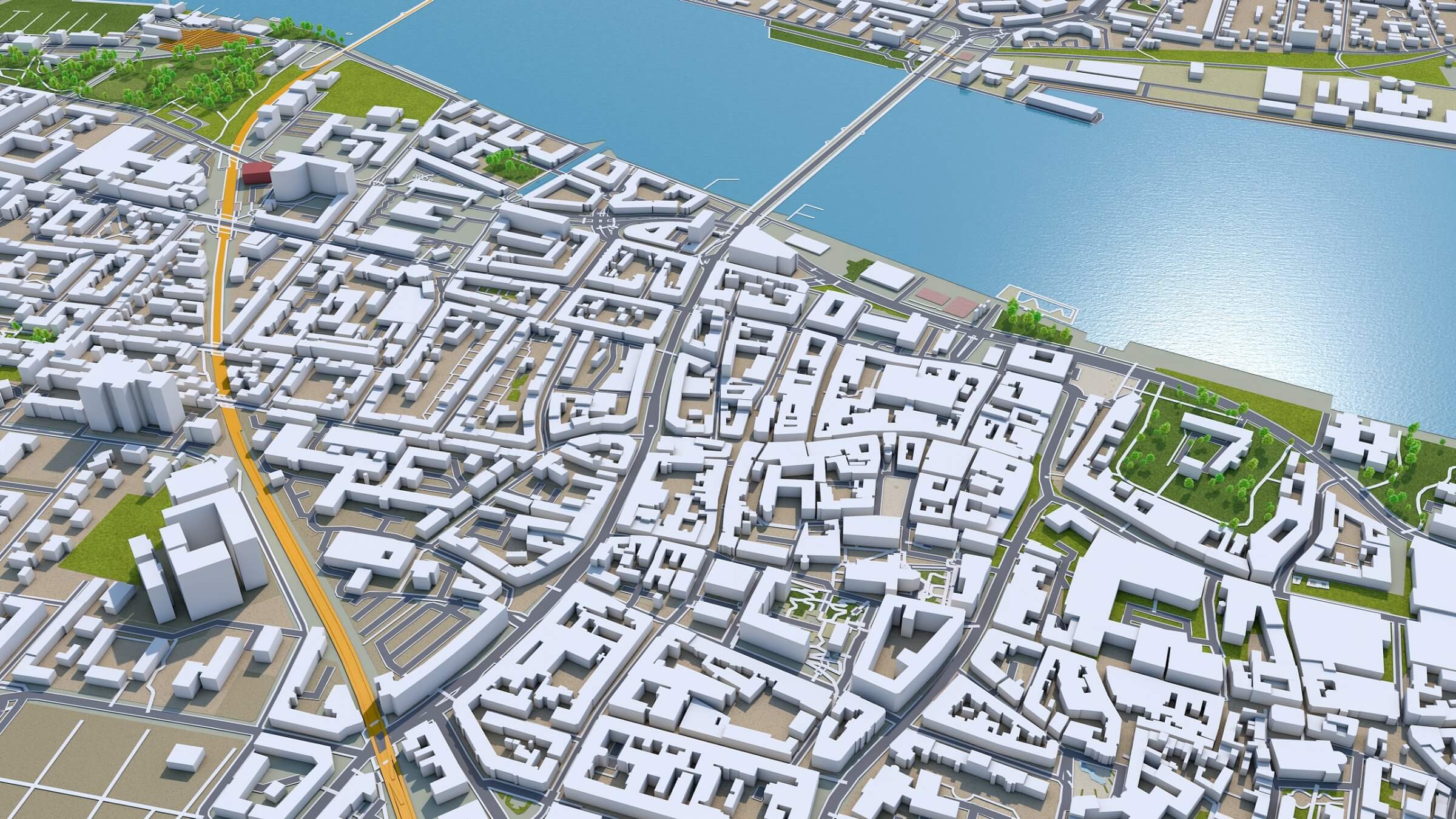 Aalborg Denmark 30km - 3D Model by 3dstudio