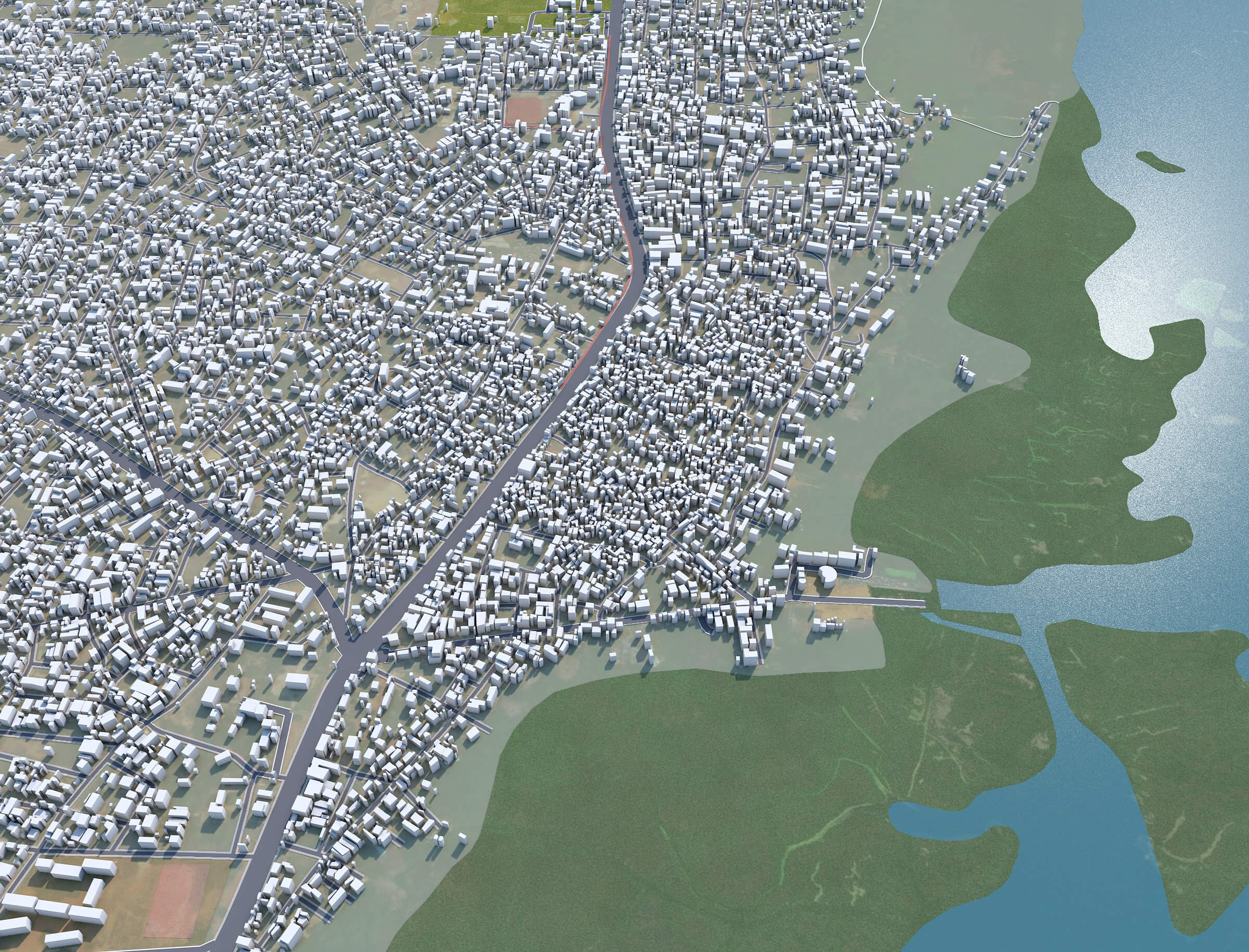 Abomey City Calavi Benin 3D Model 10km by 3dstudio