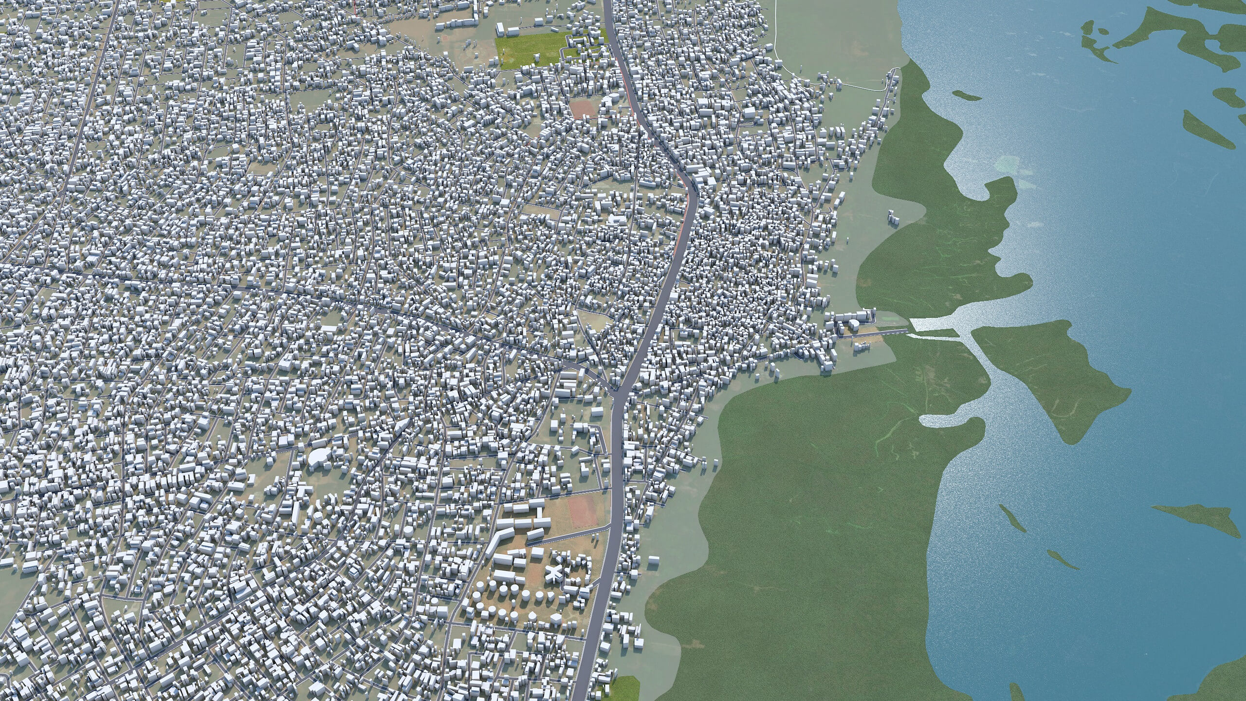 Abomey City Calavi Benin 3D Model 10km by 3dstudio