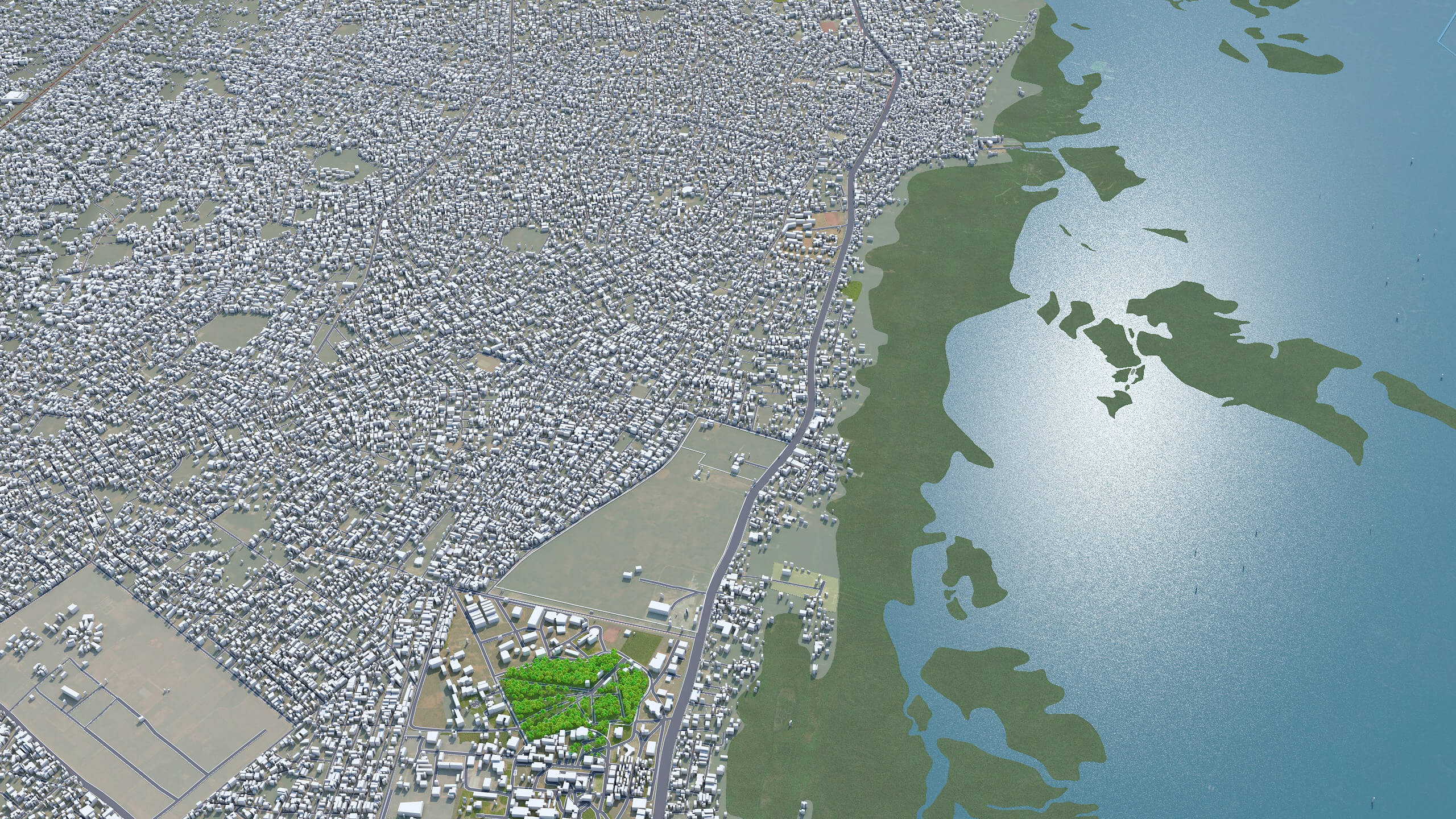 Abomey City Calavi Benin 3D Model 10km by 3dstudio