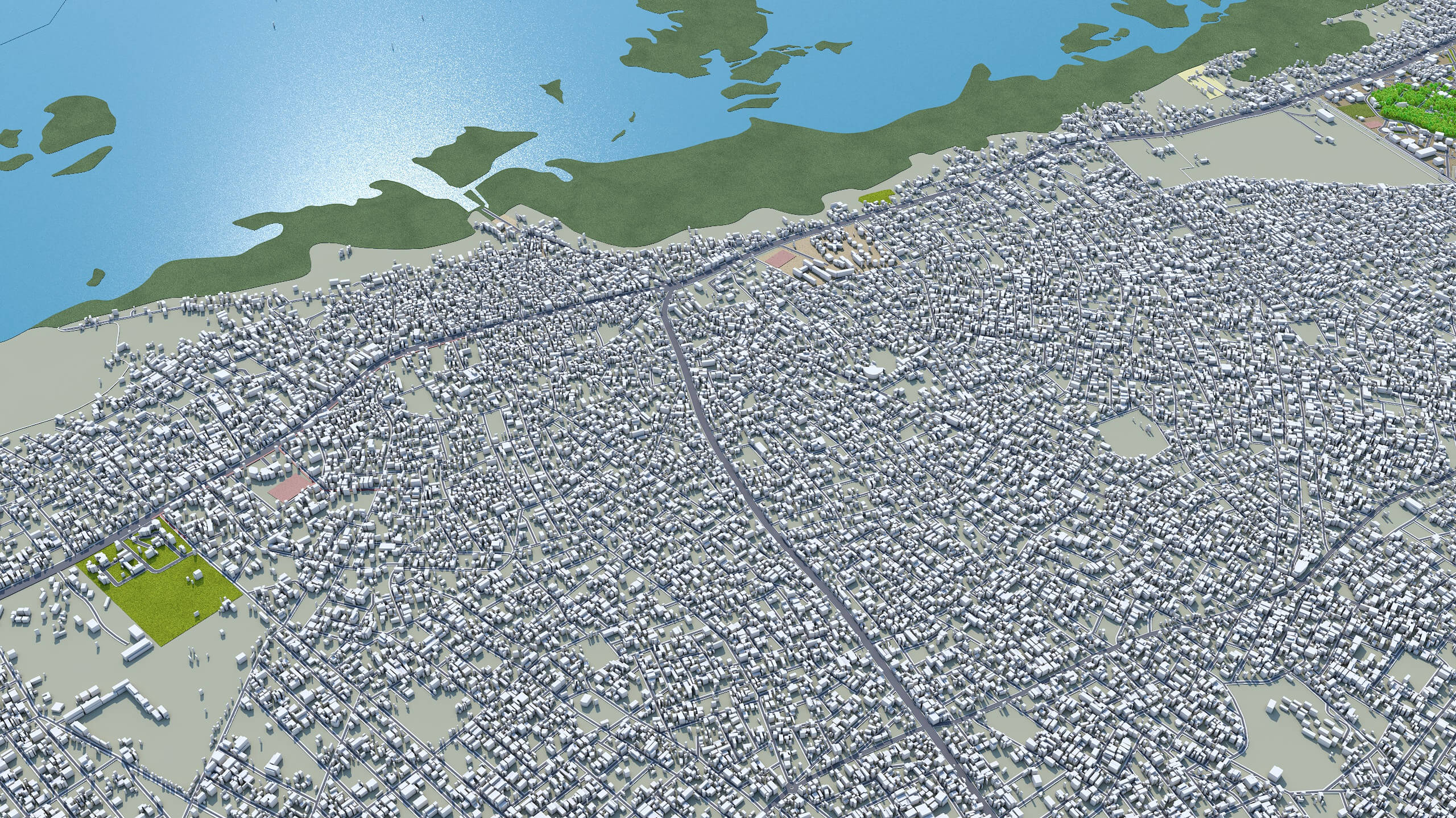 Abomey City Calavi Benin 3D Model 10km by 3dstudio