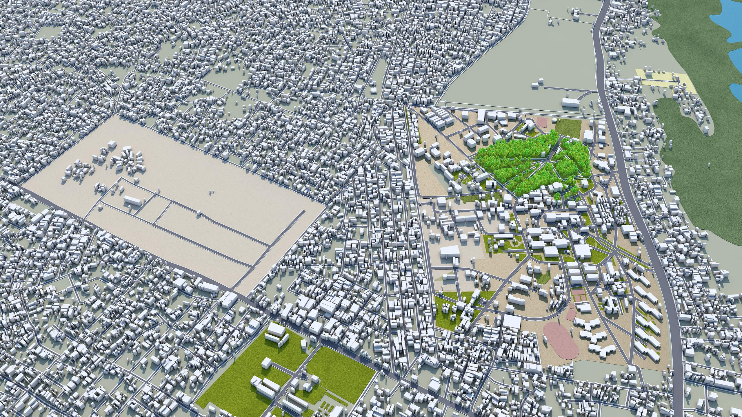 Abomey City Calavi Benin 3D Model 10km by 3dstudio