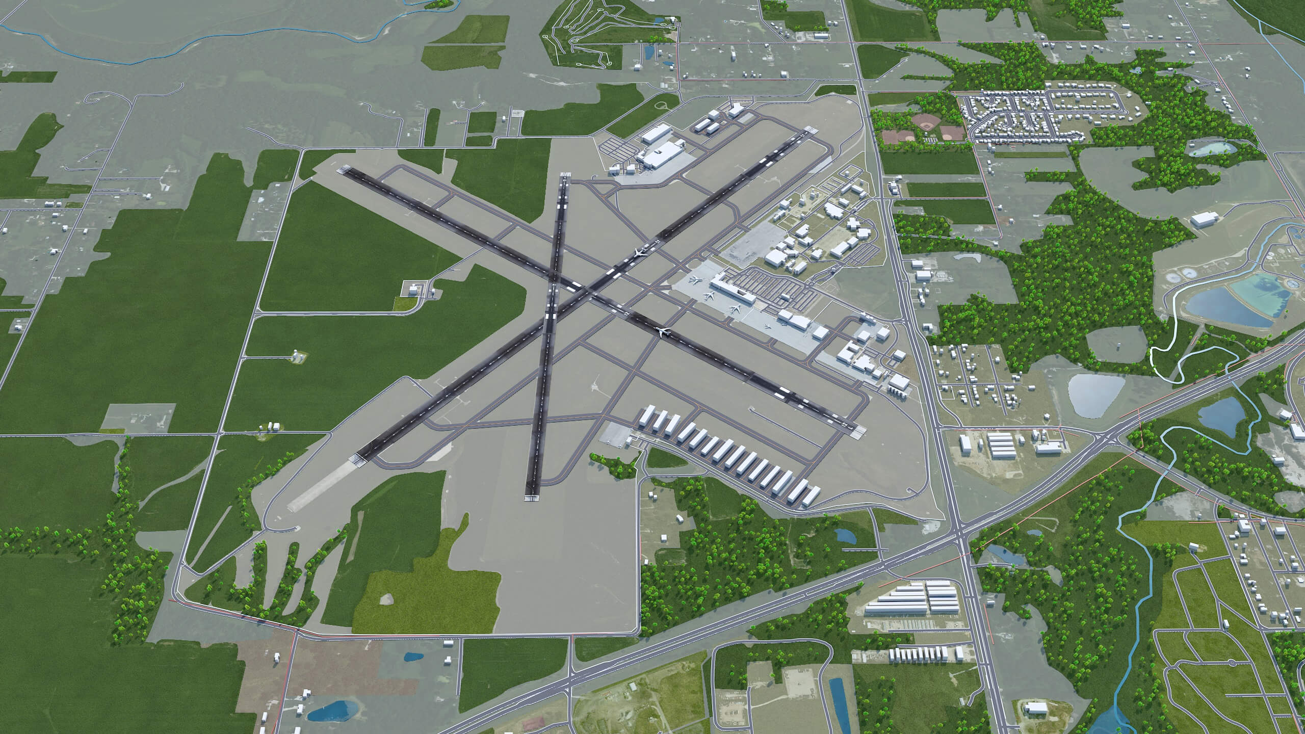 Abraham Lincoln Capital Airport Springfield 10km - 3D Model by 3dstudio
