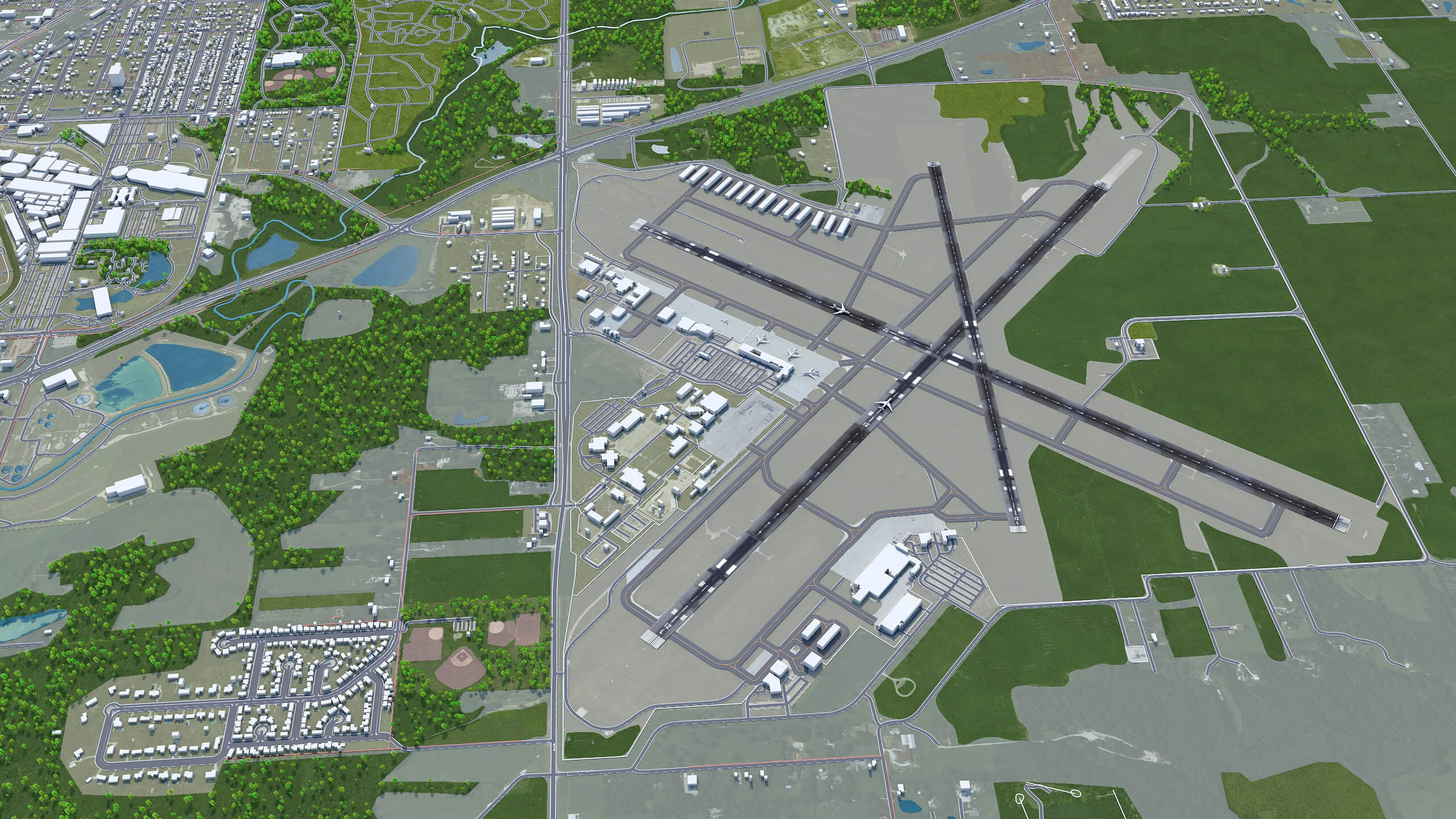 Abraham Lincoln Capital Airport Springfield 10km - 3D Model by 3dstudio