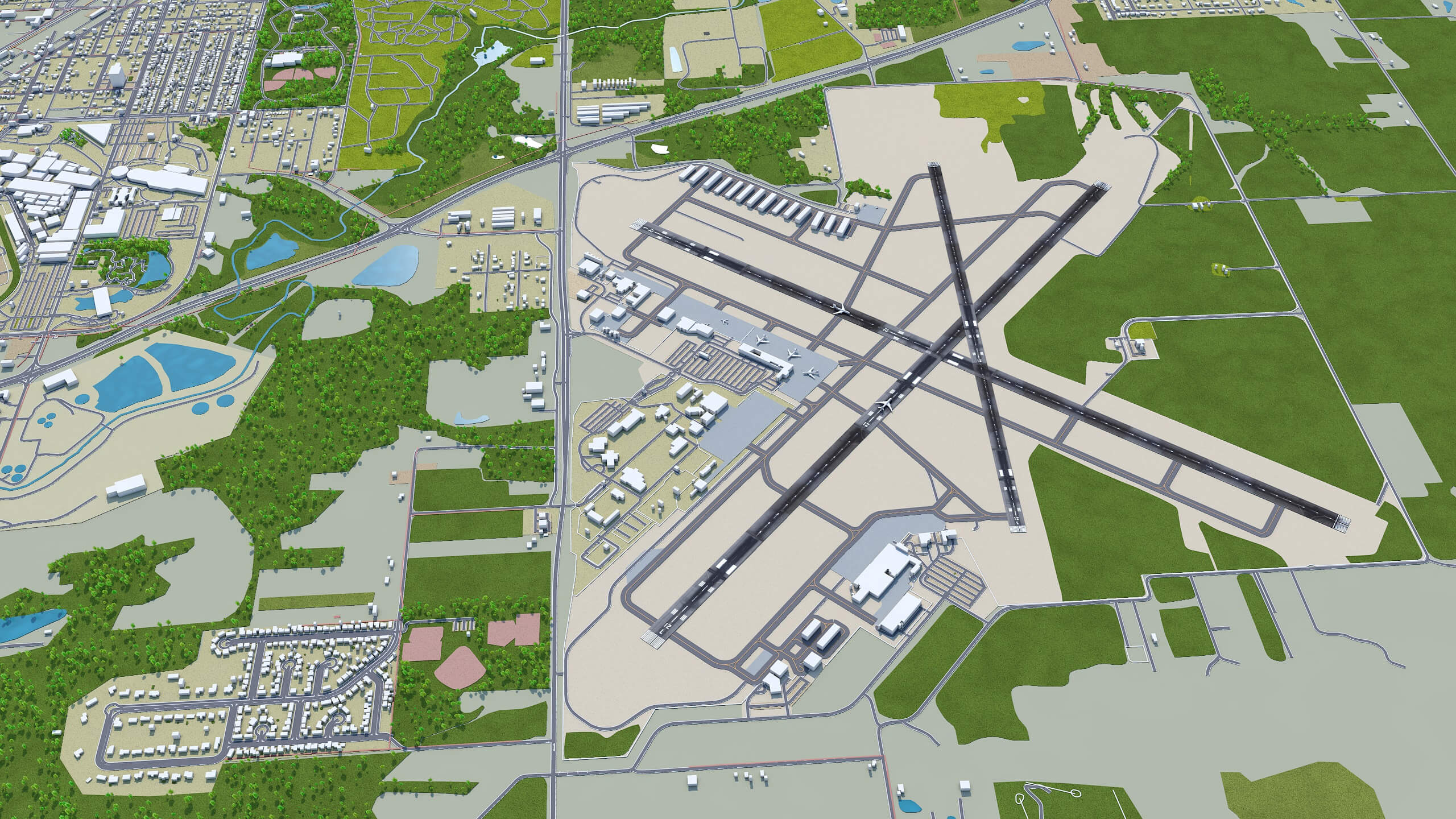 Abraham Lincoln Capital Airport Springfield 10km - 3D Model by 3dstudio
