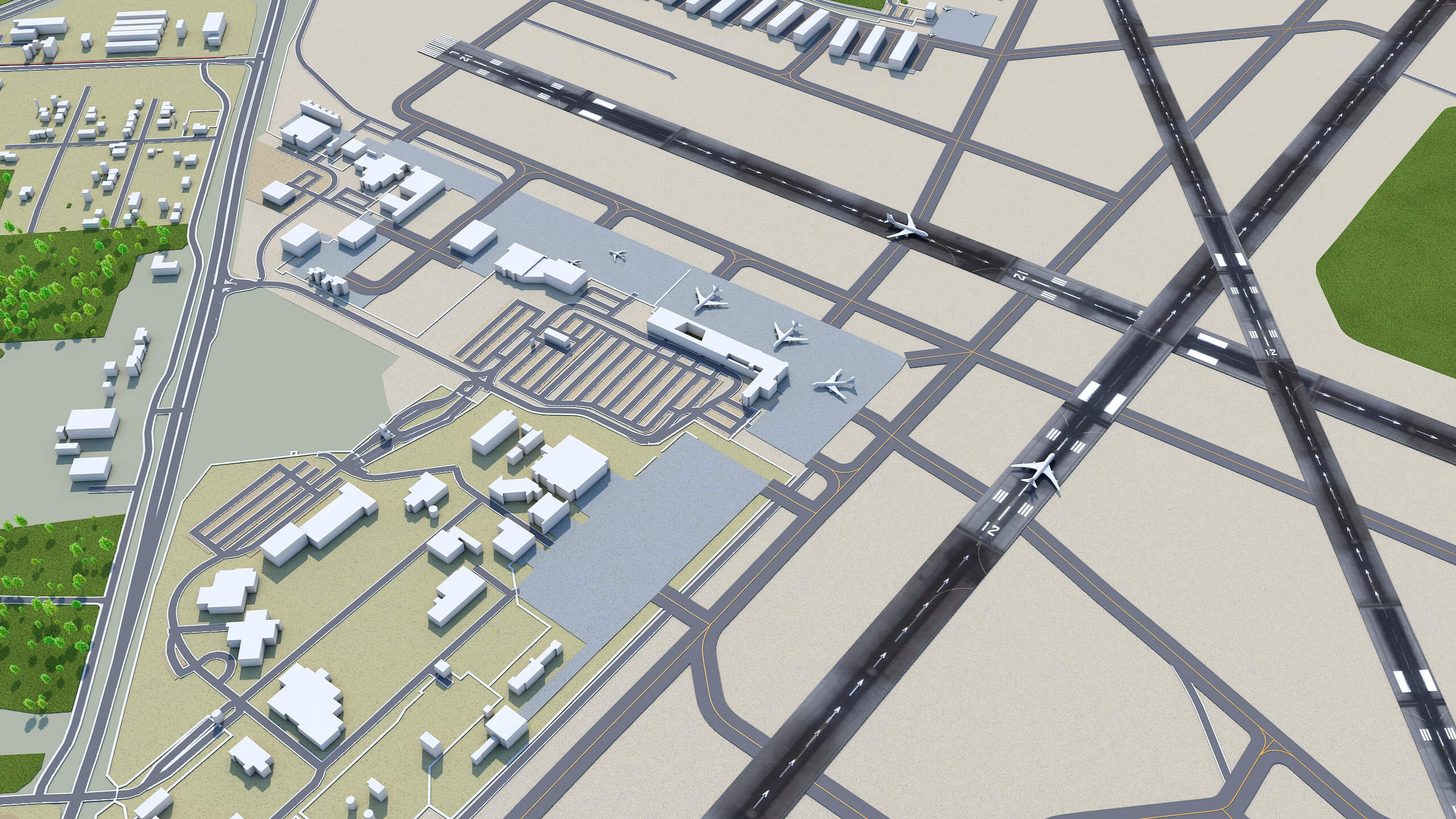 Abraham Lincoln Capital Airport Springfield 10km - 3D Model by 3dstudio