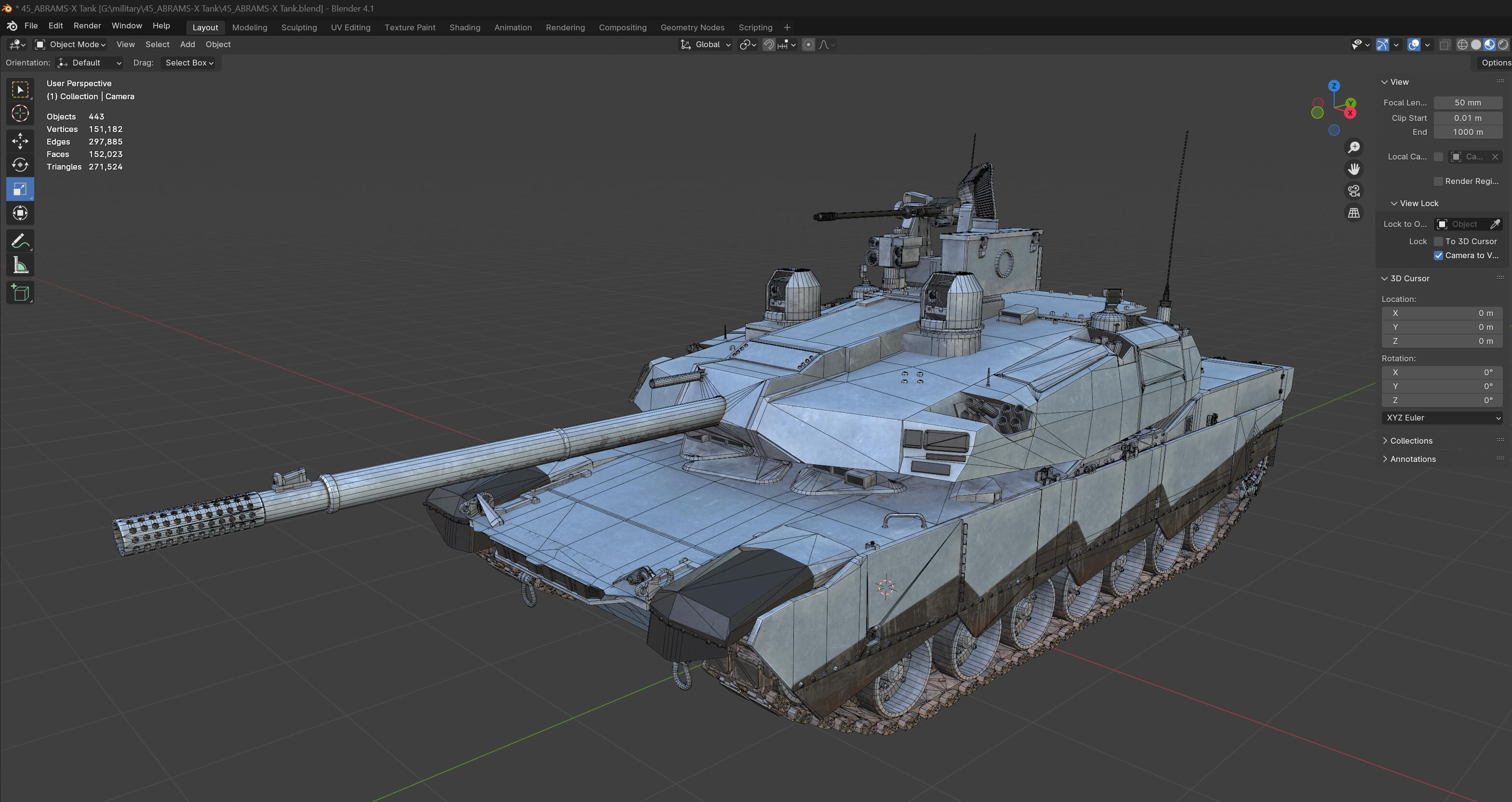 Abrams-X Tank 3D Model by 3dstudio