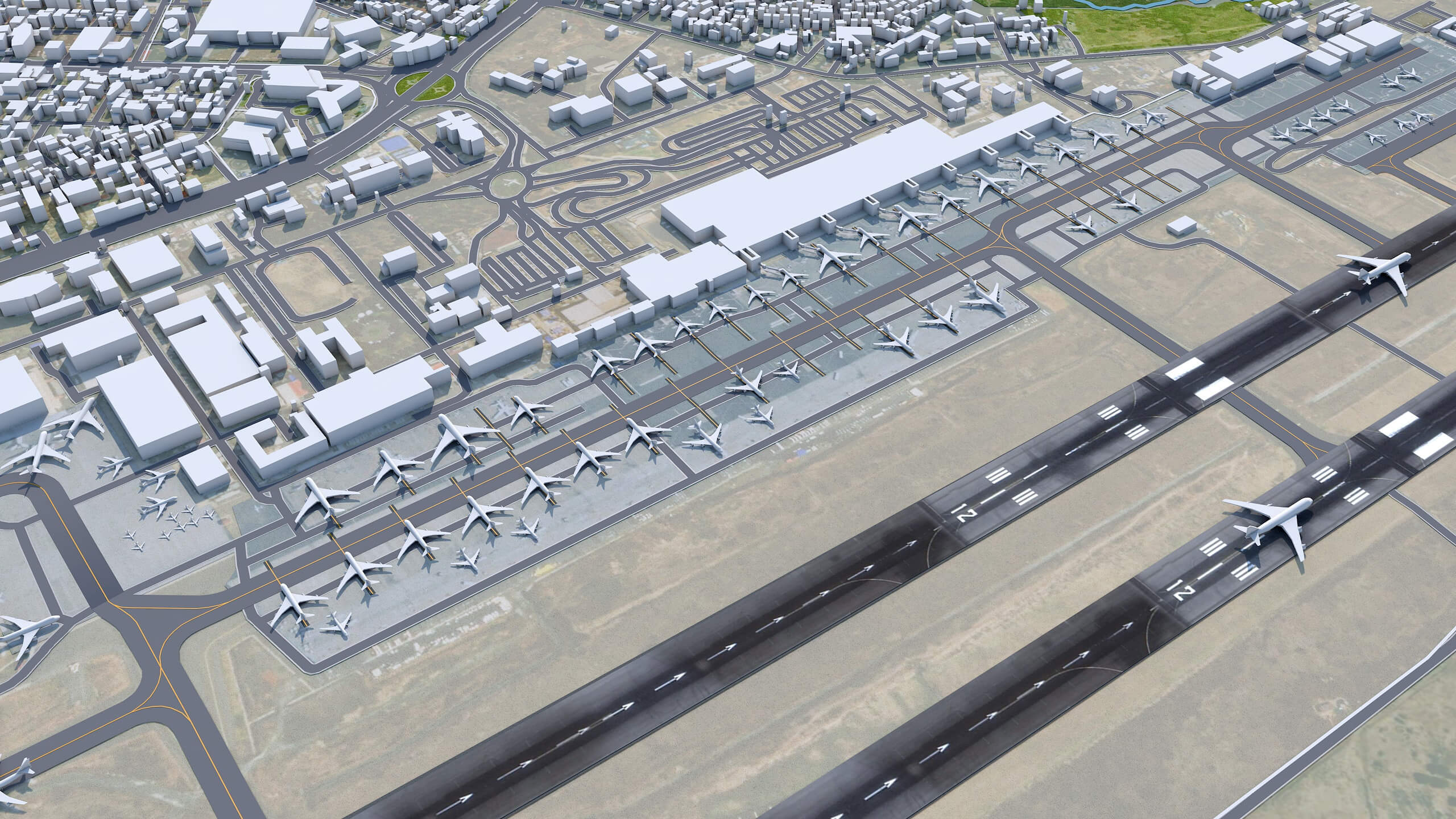 Addis Ababa Bole Airport - 3D Model by 3dstudio