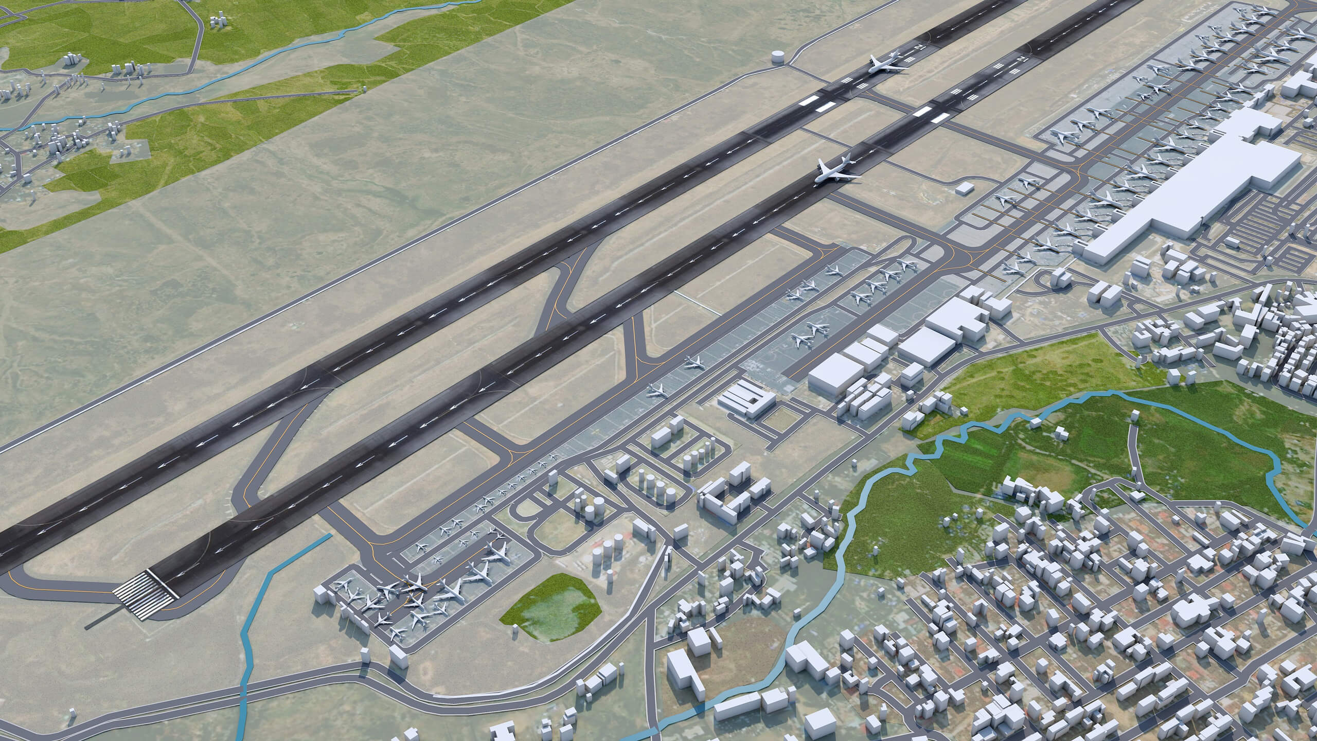 Addis Ababa Bole Airport - 3D Model by 3dstudio
