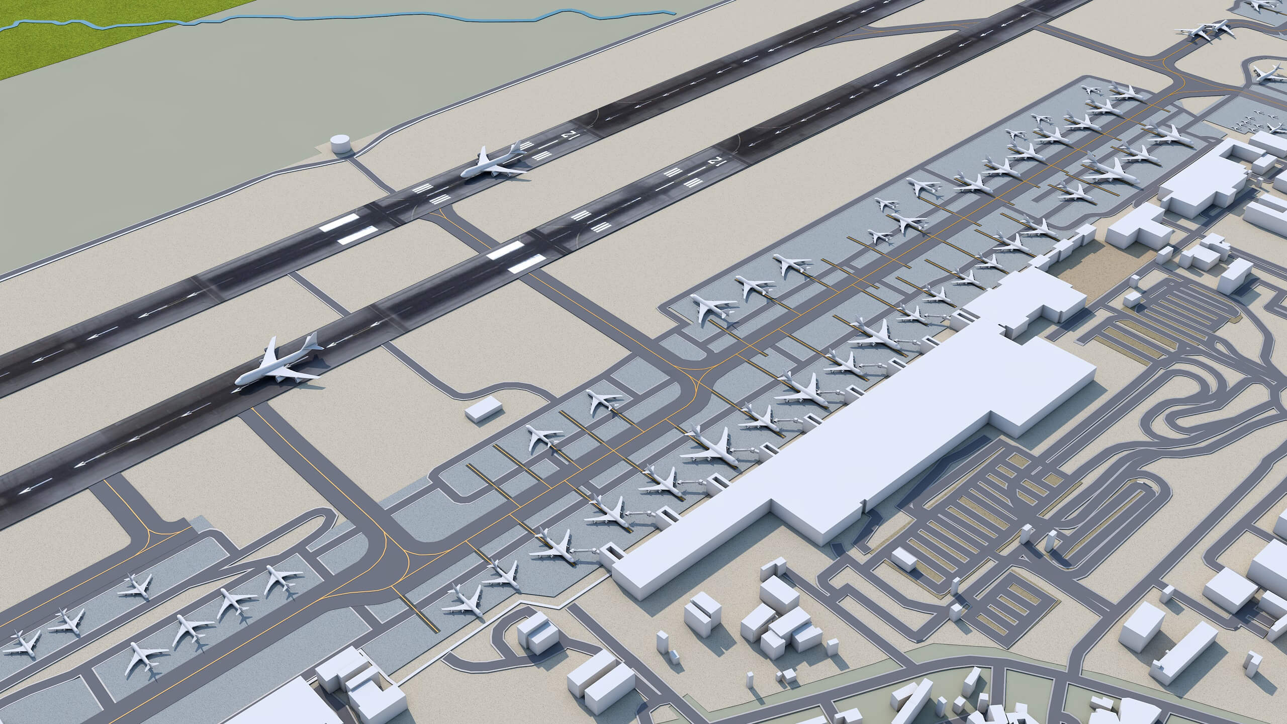 Addis Ababa Bole Airport - 3D Model by 3dstudio
