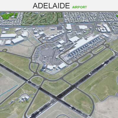 Adelaide Airport - 3D Model by 3dstudio