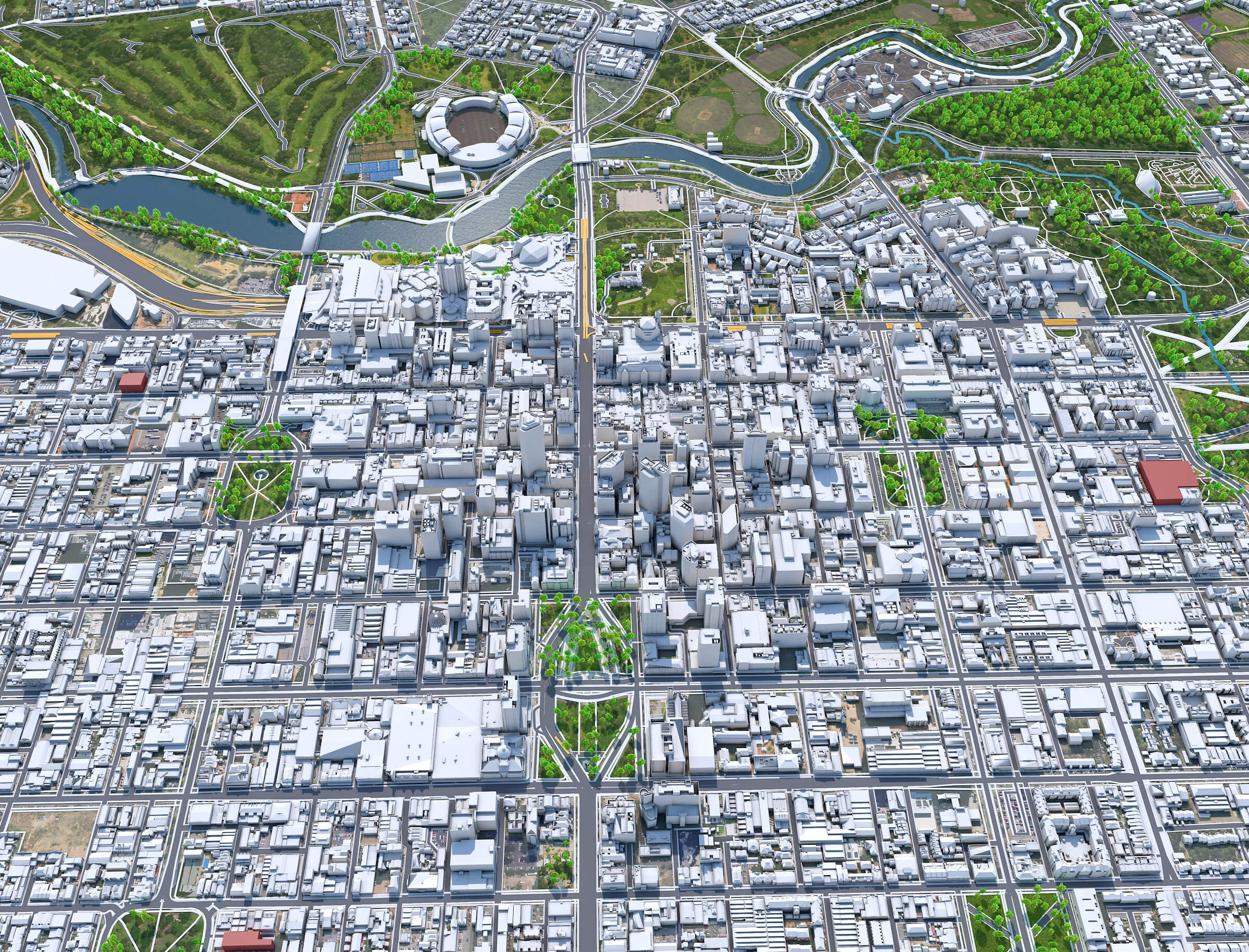 Adelaide Downtown Australia - 3D Model by 3dstudio