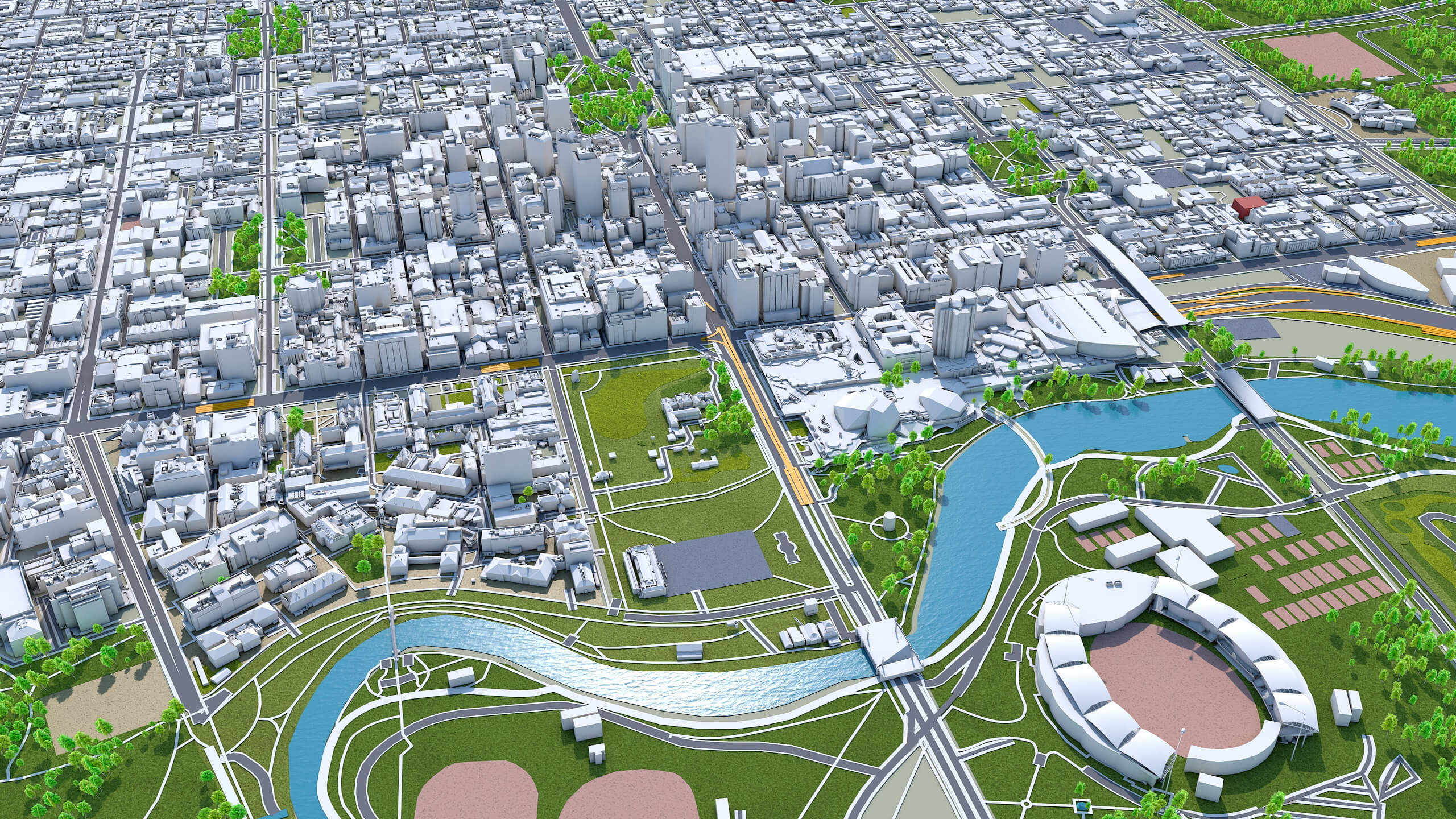 Adelaide Downtown Australia - 3D Model by 3dstudio