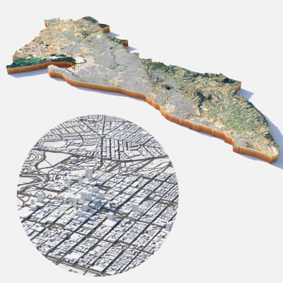 Adelaide Terrain City in Australia - 3D Model by 3dstudio