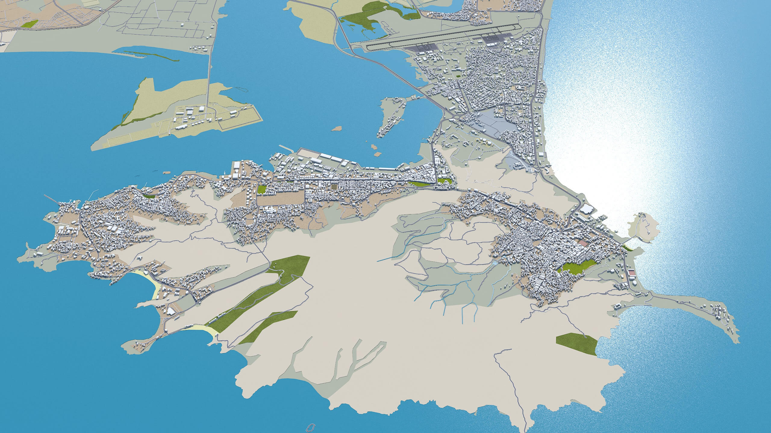 Aden City Yemen 3D Model 35km by 3dstudio