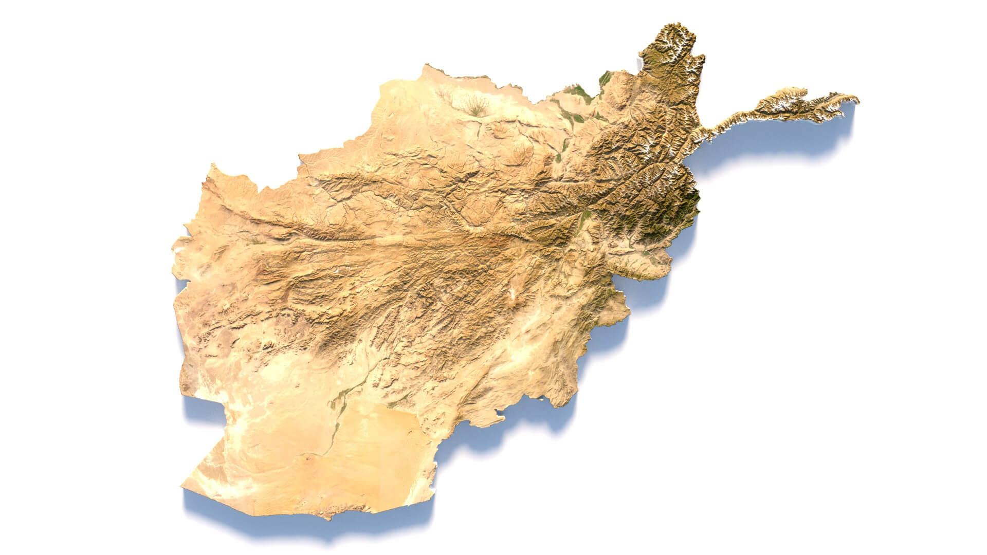Afghanistan Terrain Map - 3D Model by 3dstudio