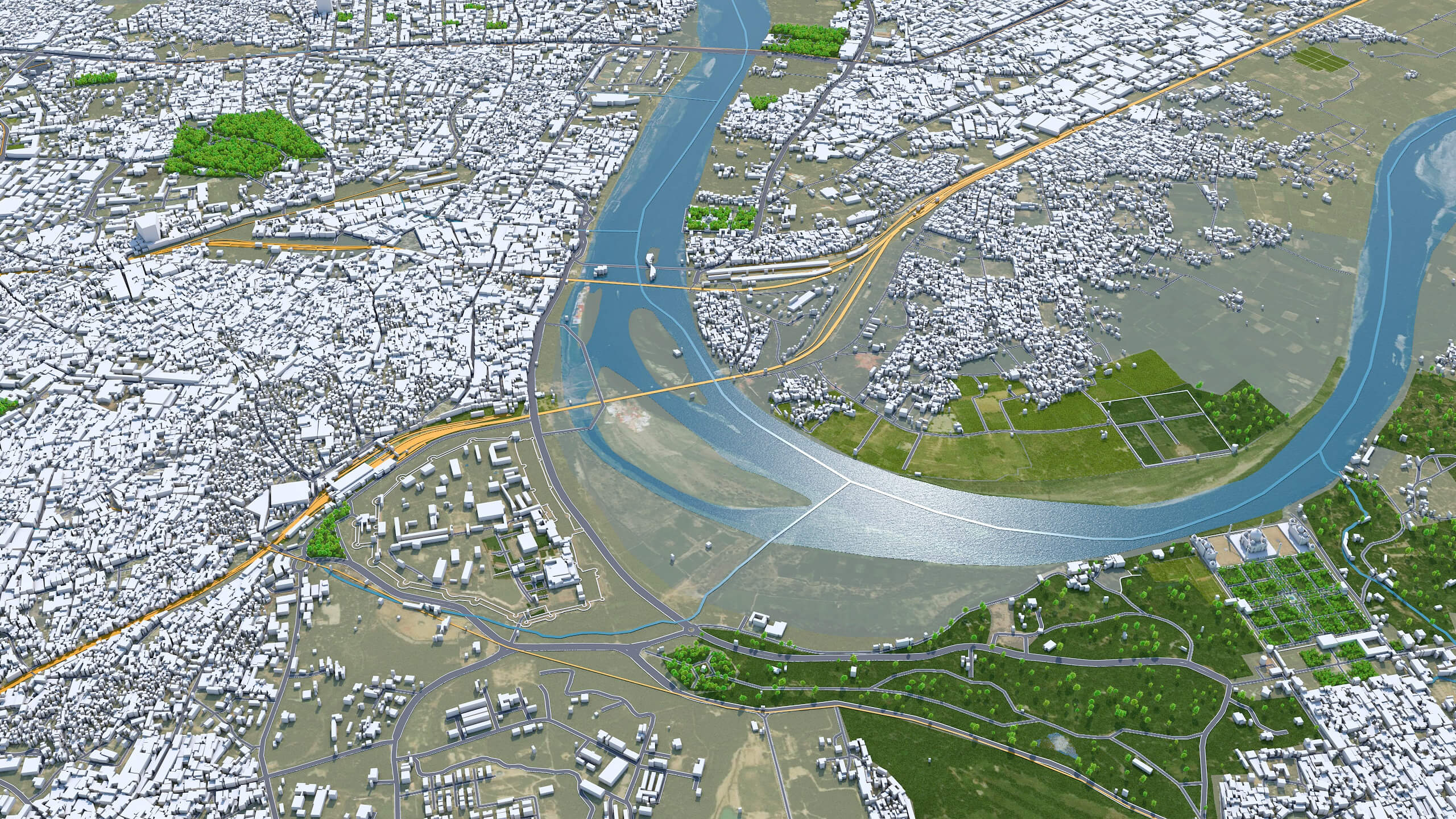 Agra City India 50km - 3D Model by 3dstudio