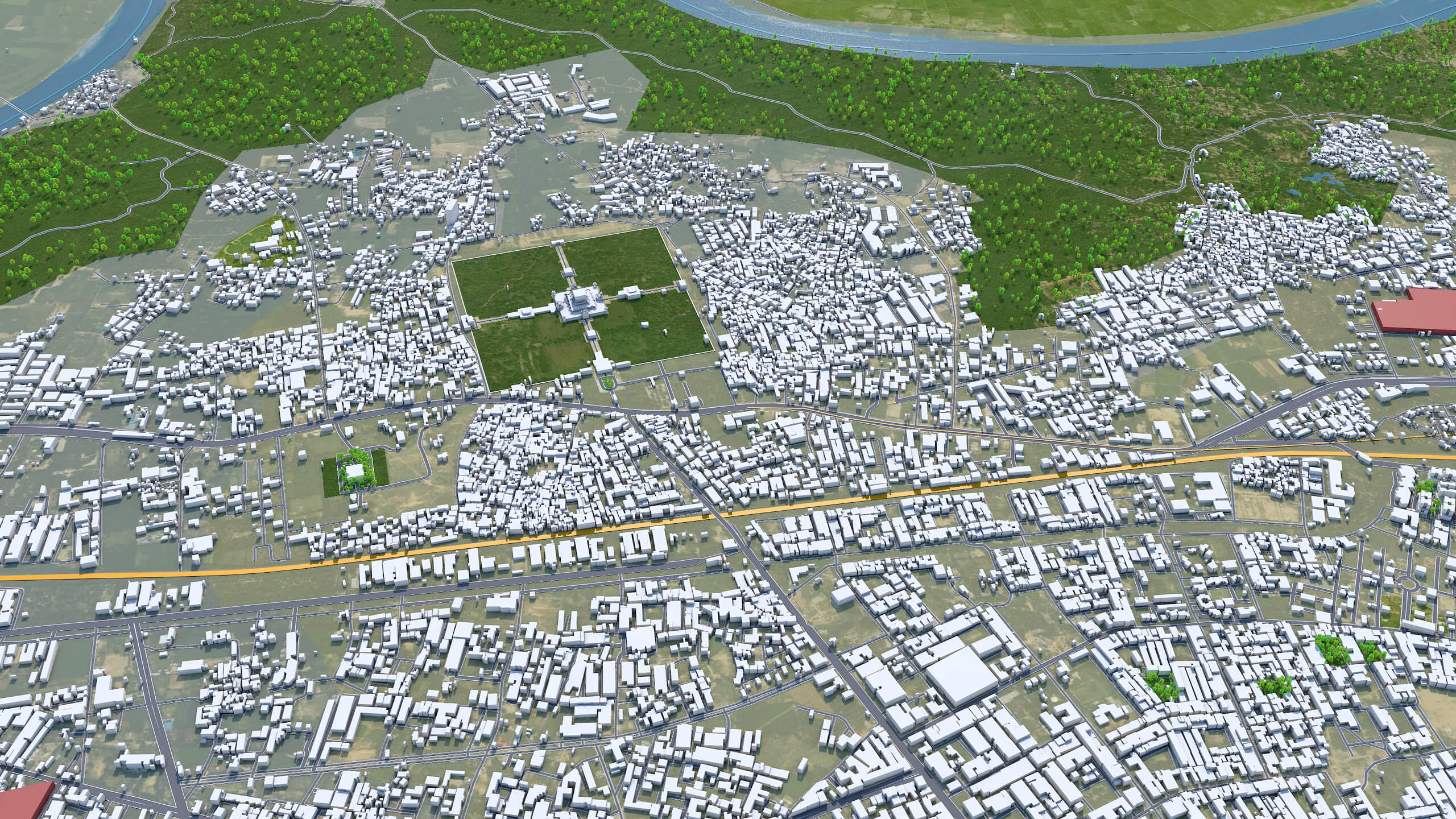 Agra City India 50km - 3D Model by 3dstudio