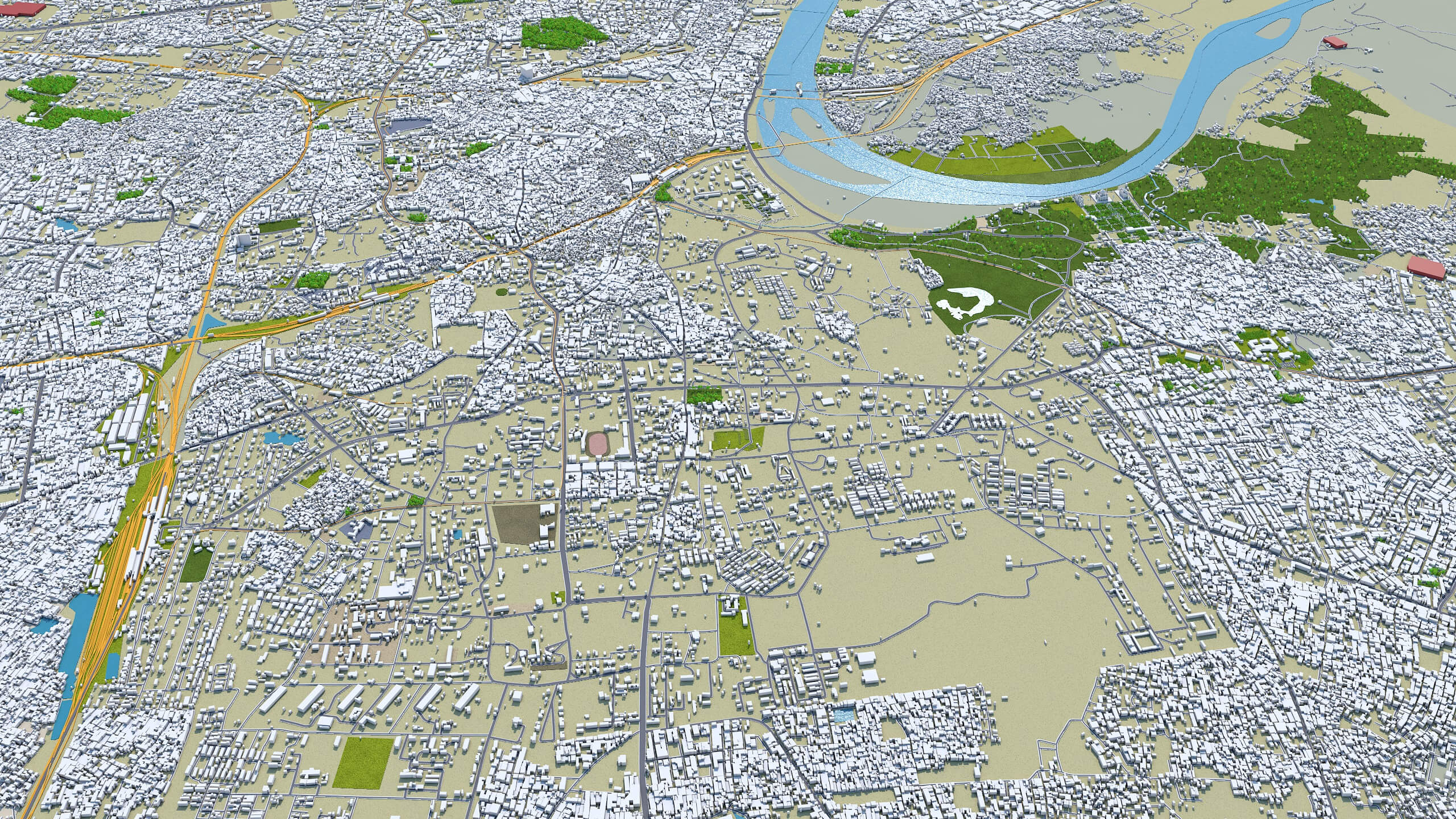 Agra City India 50km - 3D Model by 3dstudio