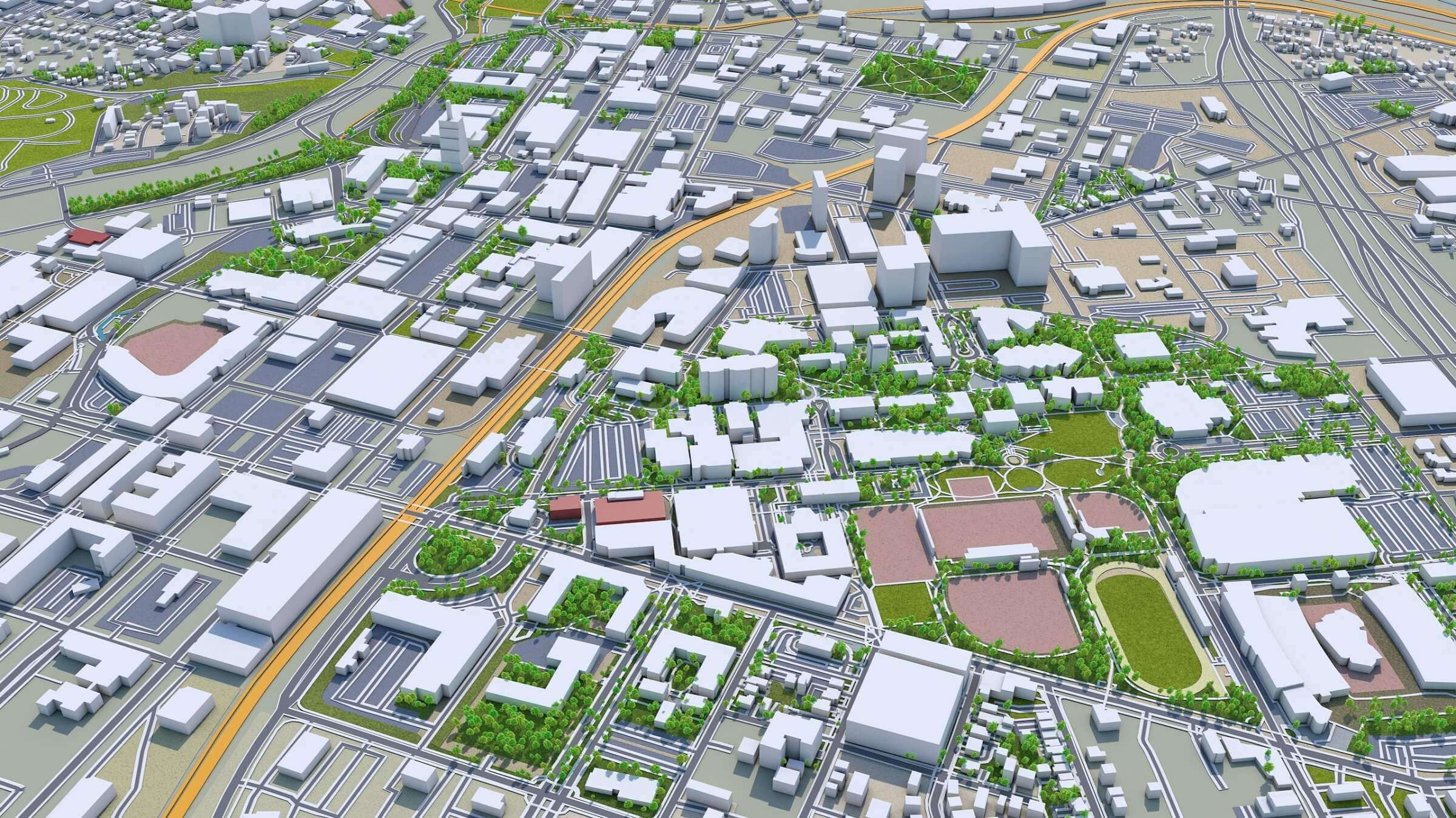 Akron Ohio 25km - 3D Model by 3dstudio