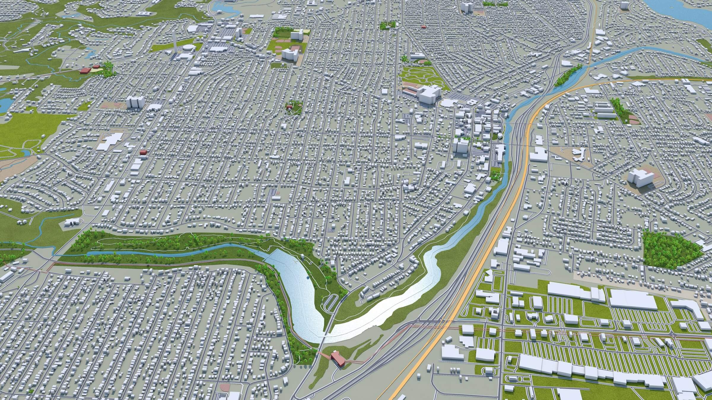 Akron Ohio 25km - 3D Model by 3dstudio