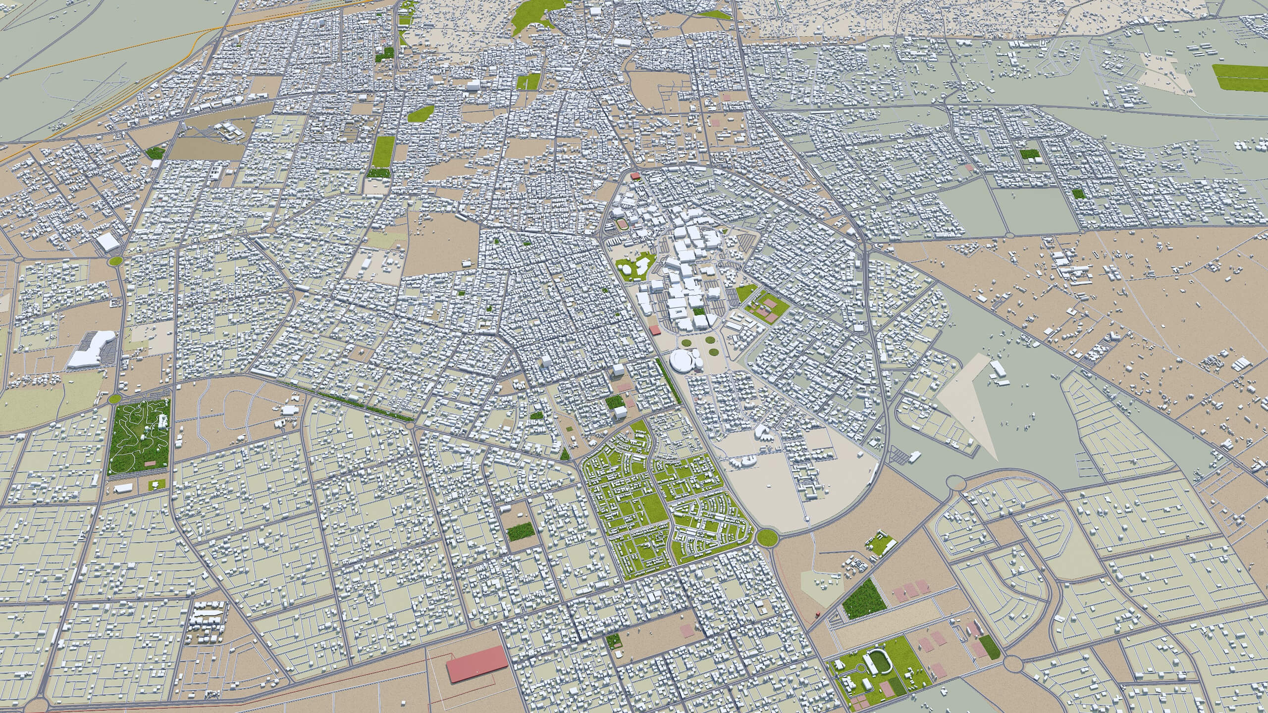 Al Hofuf City Saudi Arabia 3D Model 30km by 3dstudio