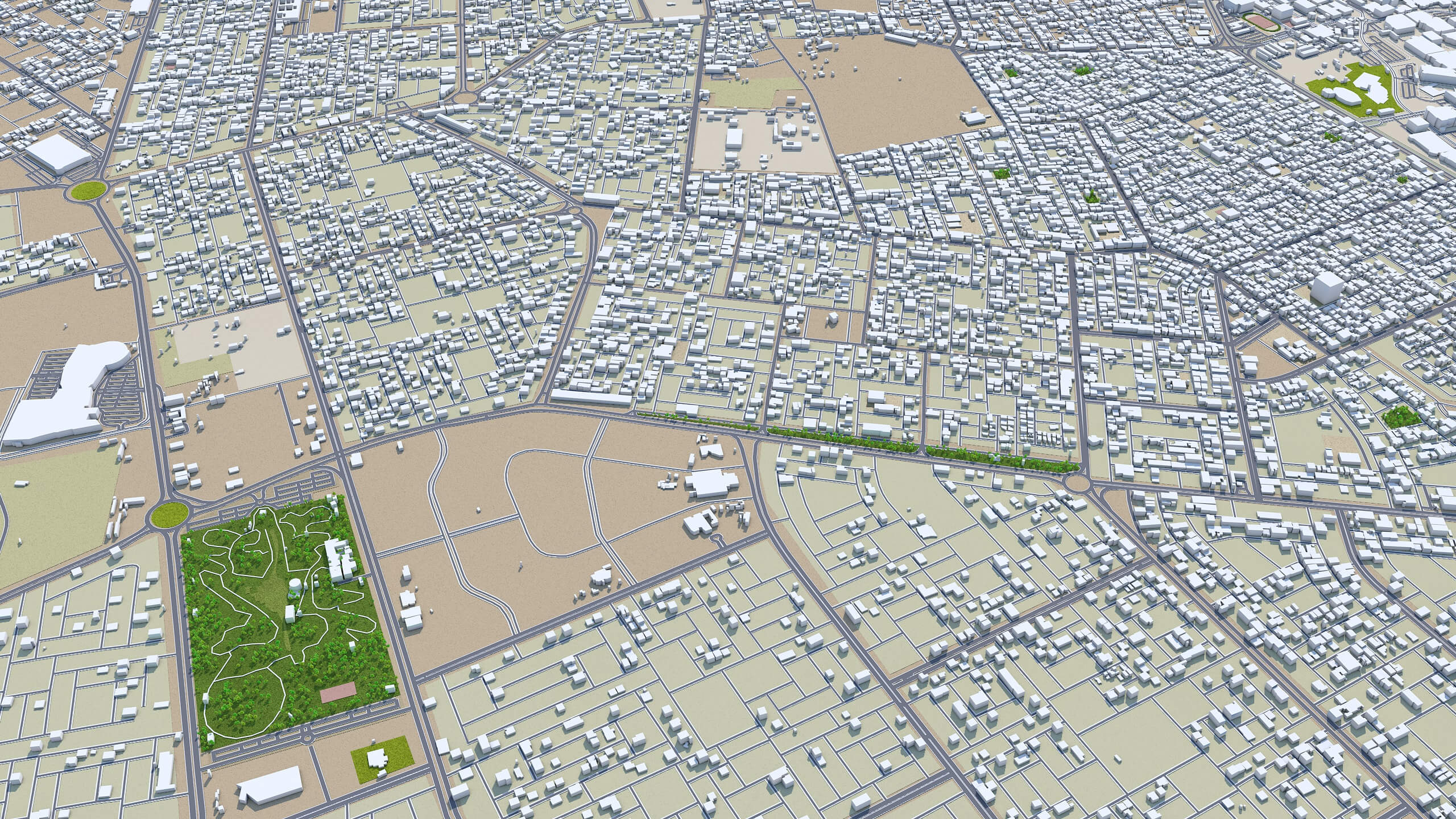 Al Hofuf City Saudi Arabia 3D Model 30km by 3dstudio