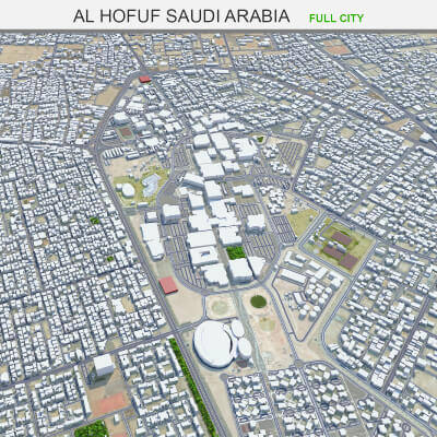 Al Hofuf City Saudi Arabia 3D Model 30km by 3dstudio
