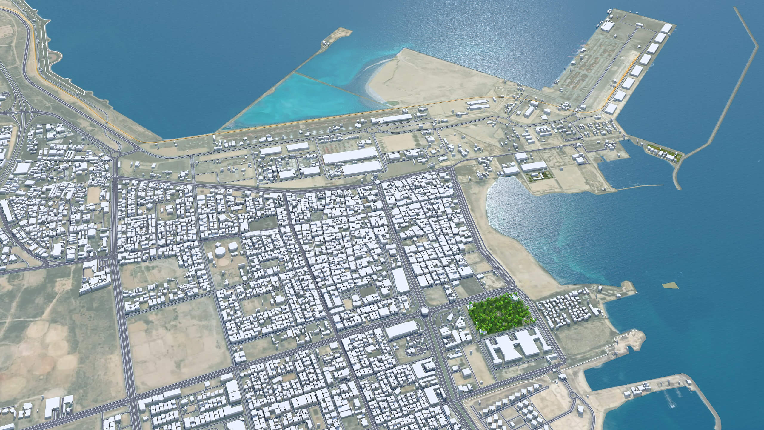 Al Jubail and Fanateer Beach Saudi Arabia 60km - 3D Model by 3dstudio