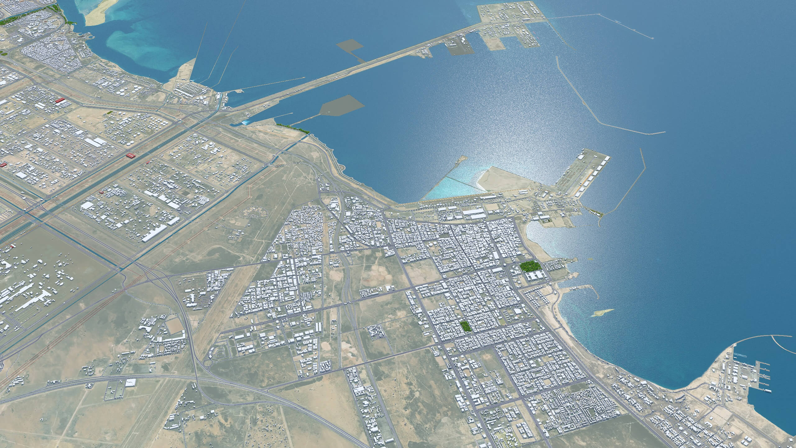 Al Jubail and Fanateer Beach Saudi Arabia 60km - 3D Model by 3dstudio