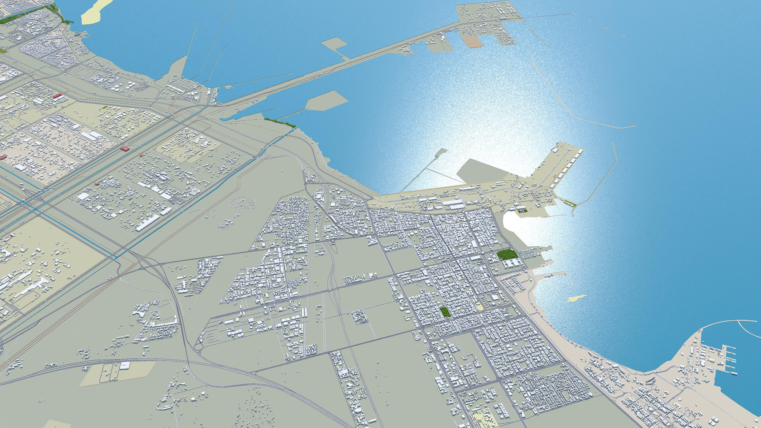 Al Jubail and Fanateer Beach Saudi Arabia 60km - 3D Model by 3dstudio