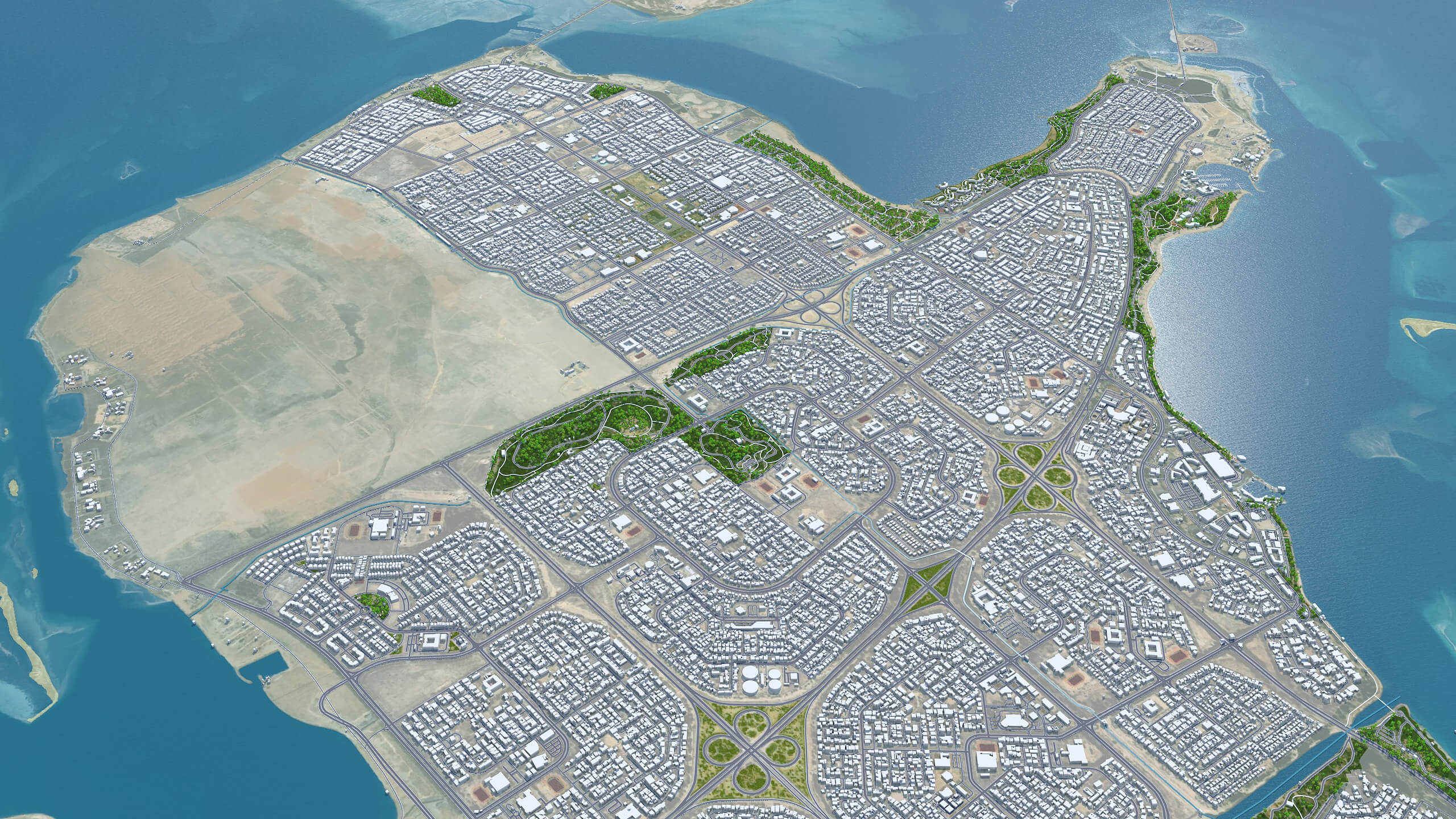 Al Jubail and Fanateer Beach Saudi Arabia 60km - 3D Model by 3dstudio