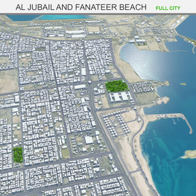 Al Jubail and Fanateer Beach Saudi Arabia 60km - 3D Model by 3dstudio