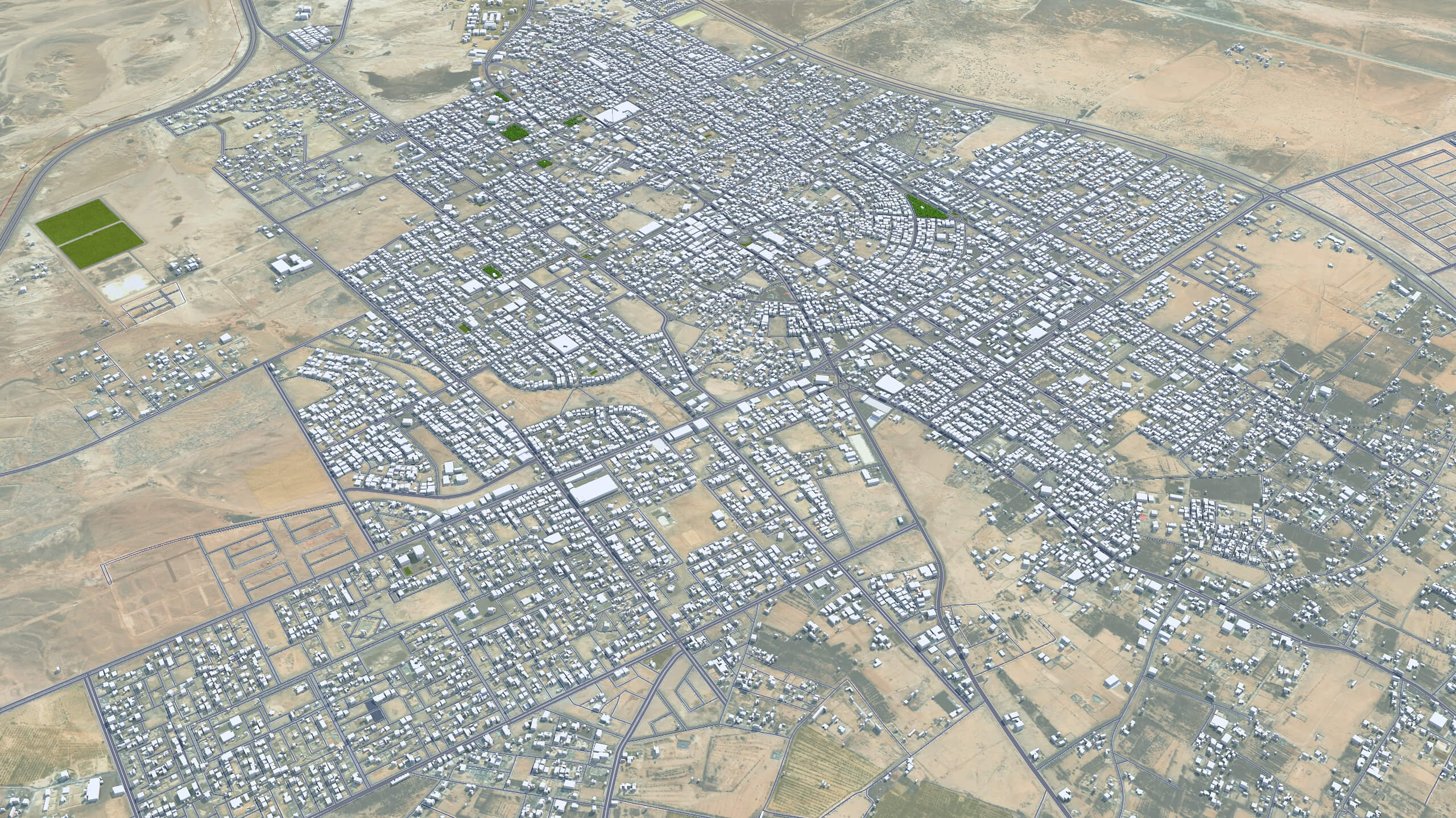 Al Qurayyat City Saudi Arabia 3D Model 30km by 3dstudio