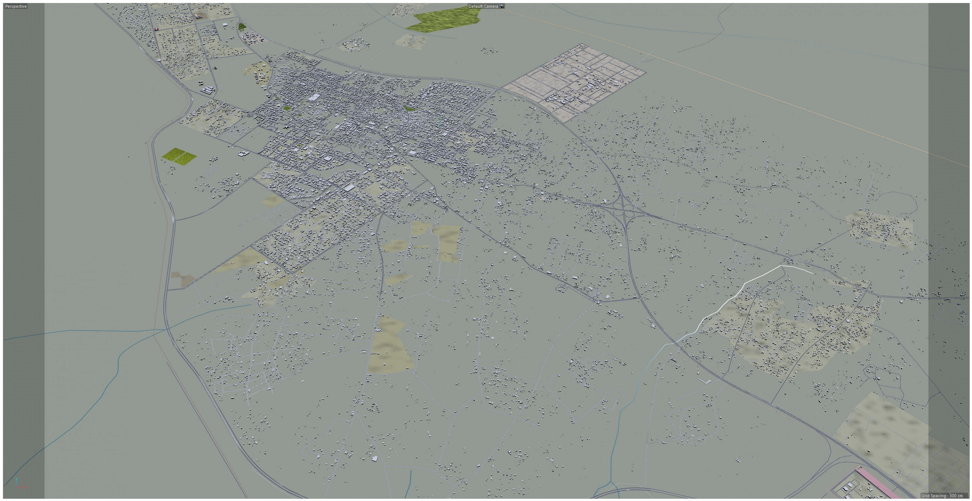 Al Qurayyat City Saudi Arabia 3D Model 30km by 3dstudio